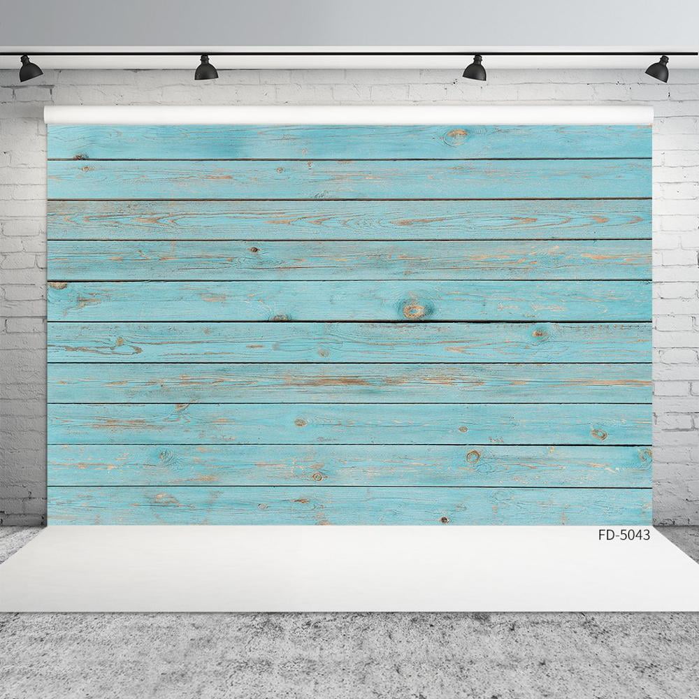 Photo Backdrop Cyan Wooden Plank Wall Vinyl Cloth Photography ...
