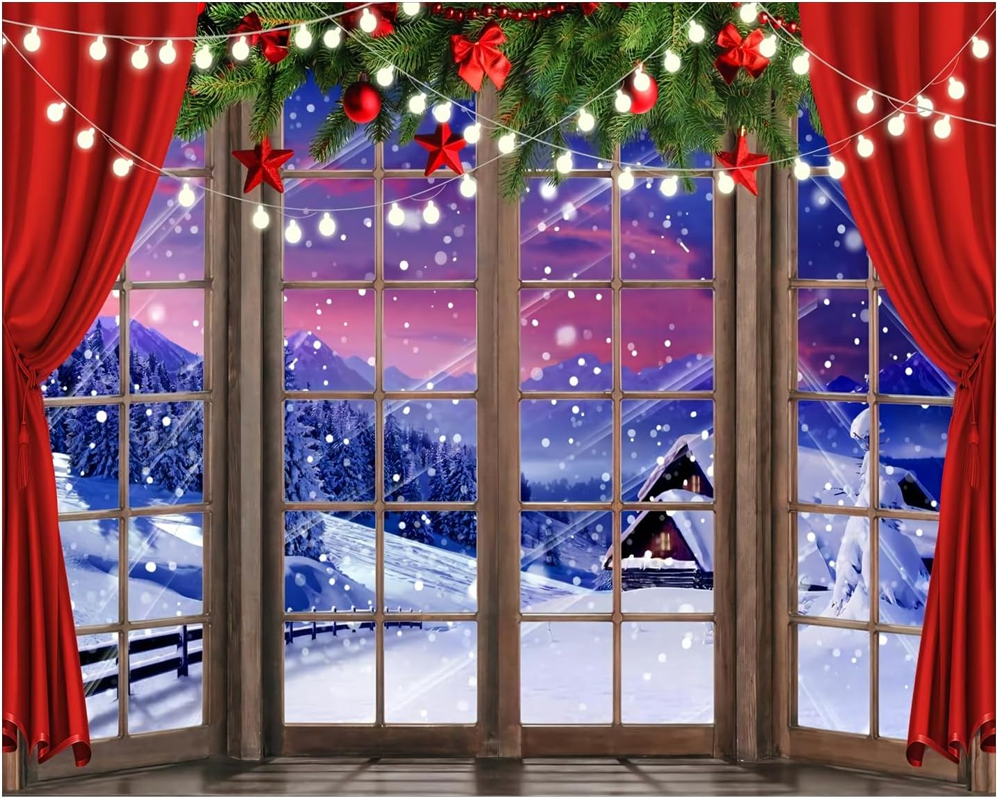 Photo Backdrop Gingerbread House Backdrop Glitter Tree Nutcracker ...