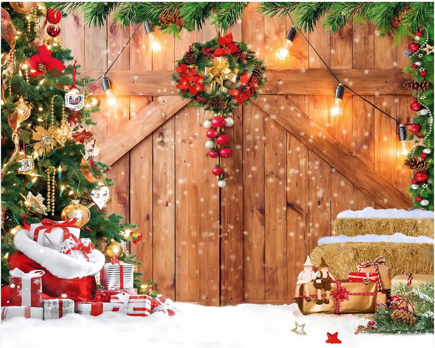 Photo Backdrop Gingerbread House Backdrop Glitter Tree Nutcracker ...