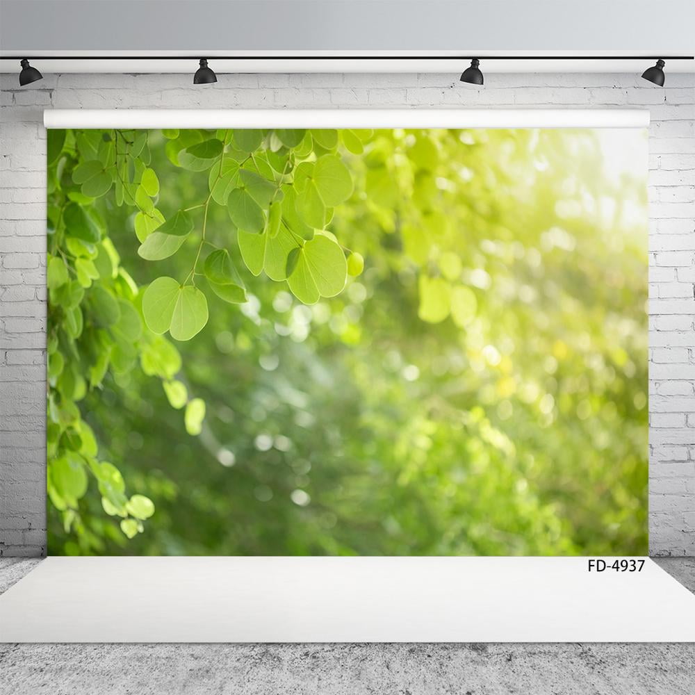 Photo Backdrop Green Leaves Sunshine Bokeh Customized Backgrounds for ...