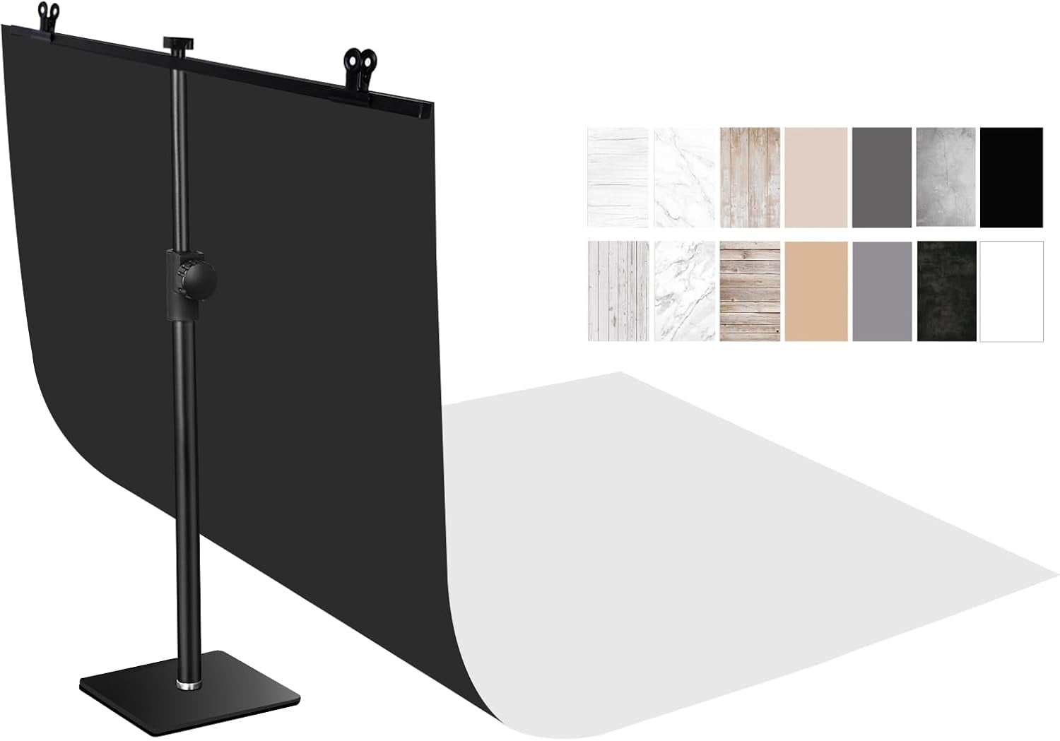 Photo Backdrop Kit, Double-Sided Paper Background with Stand, 22x34 ...