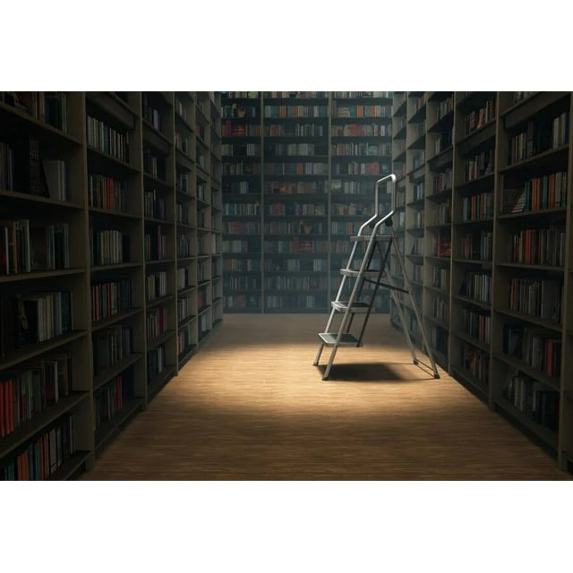 Photo Backdrop Old Vintage Wooden Library Candles Window Shiny Star ...