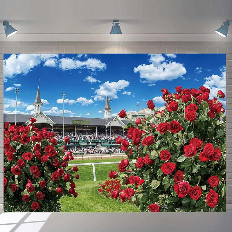 Photo Backdrop Run for The Roses Decoration for Horse Racing Theme ...