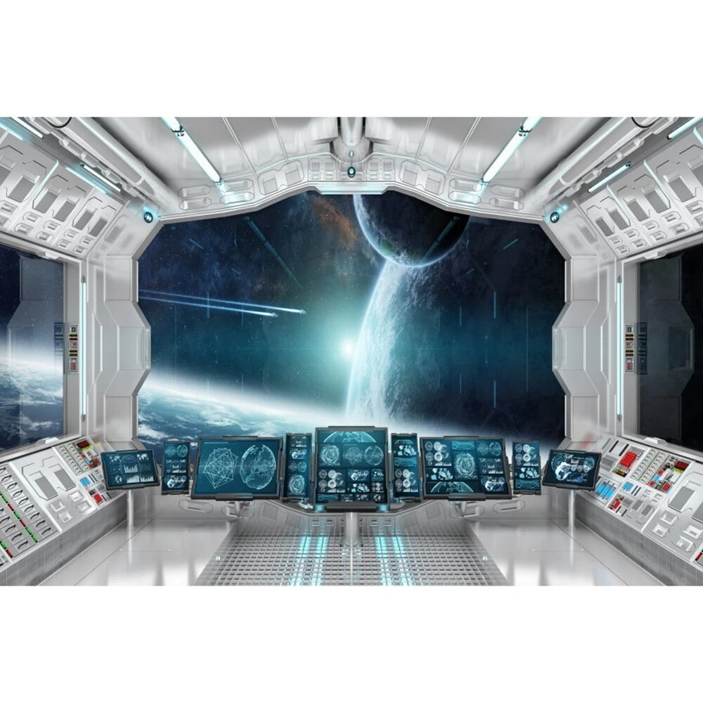 Photo Backdrop Science fiction Space Spaceship Earth Scene Child ...