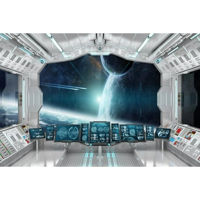 Photo Backdrop Science fiction Space Spaceship Earth Scene Child ...
