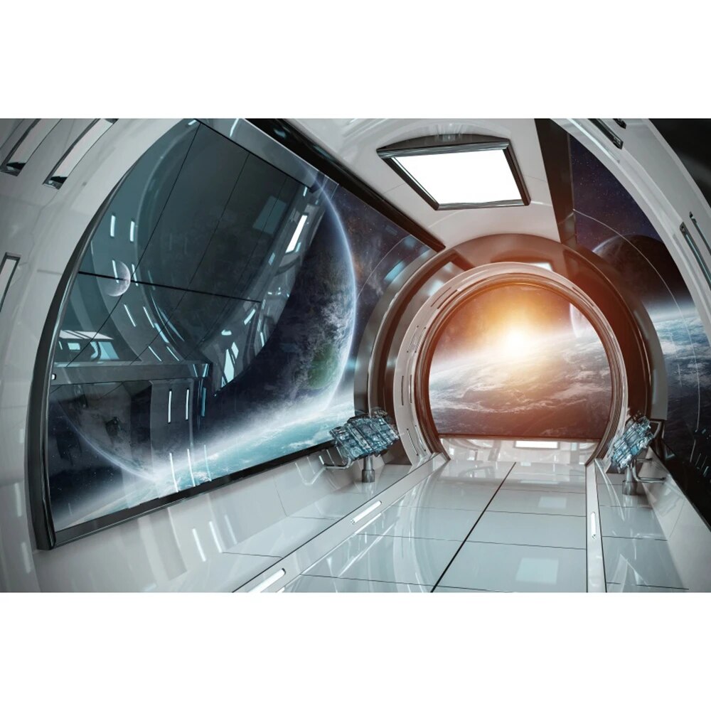 Photo Backdrop Science fiction Space Spaceship Earth Scene Child ...