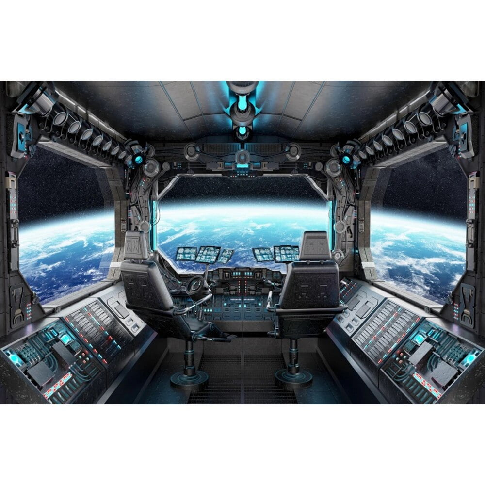 Photo Backdrop Science fiction Space Spaceship Earth Scene Child ...