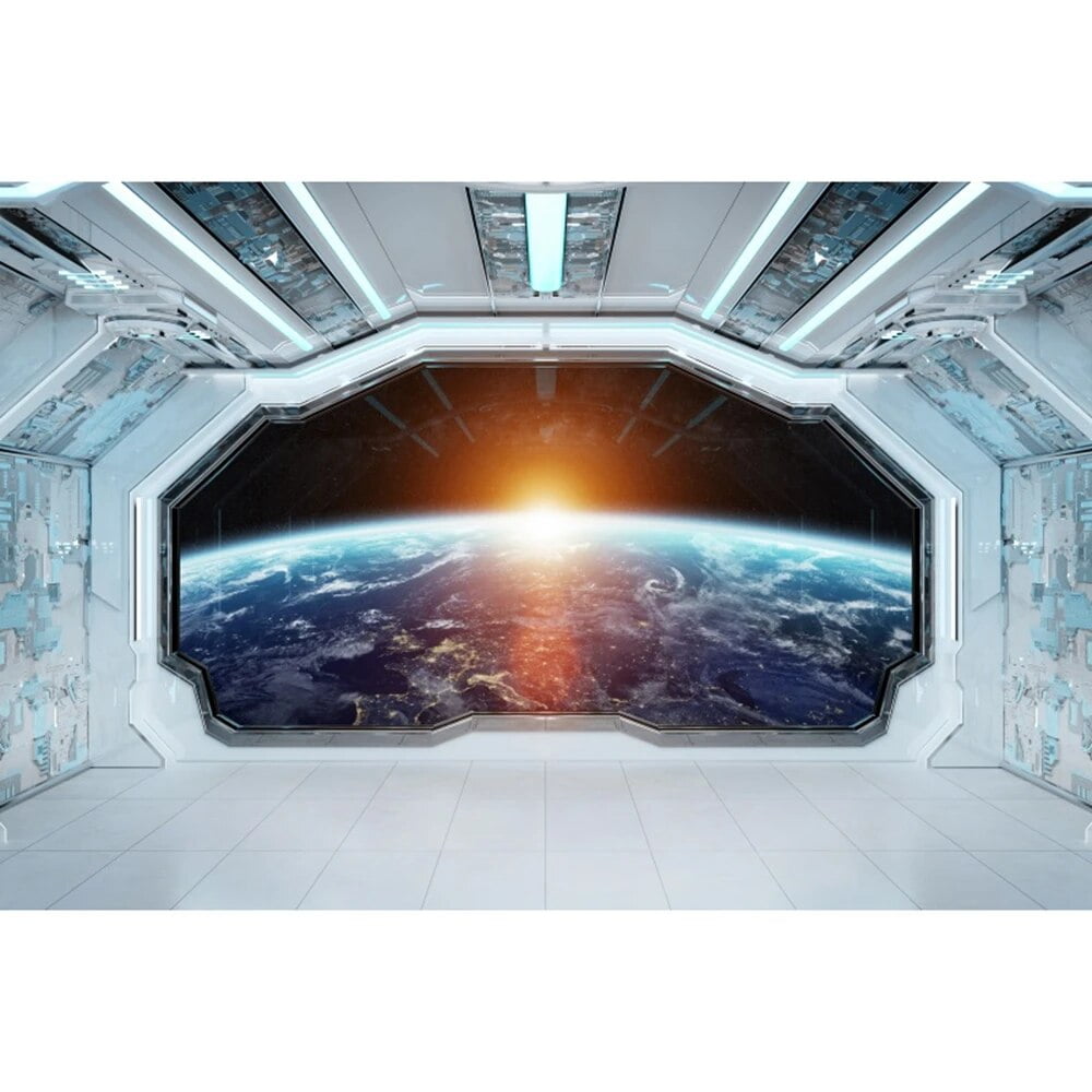 Photo Backdrop Science fiction Space Spaceship Earth Scene Child ...