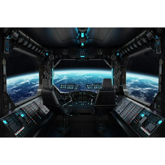 Photo Backdrop Science fiction Space Spaceship Earth Scene Child ...