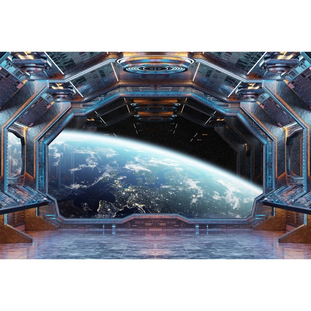 Photo Backdrop Science fiction Space Spaceship Earth Scene Child ...