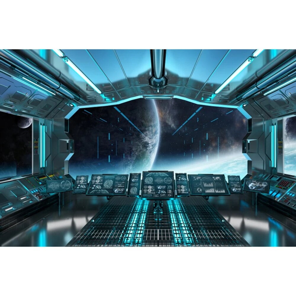 Photo Backdrop Science fiction Space Spaceship Earth Scene Child ...