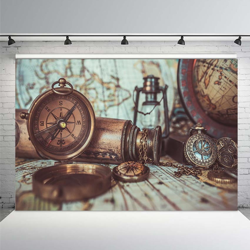 Photo Backdrop Vinyl Rusty Mechanical Clock Steampunk Style Gear ...