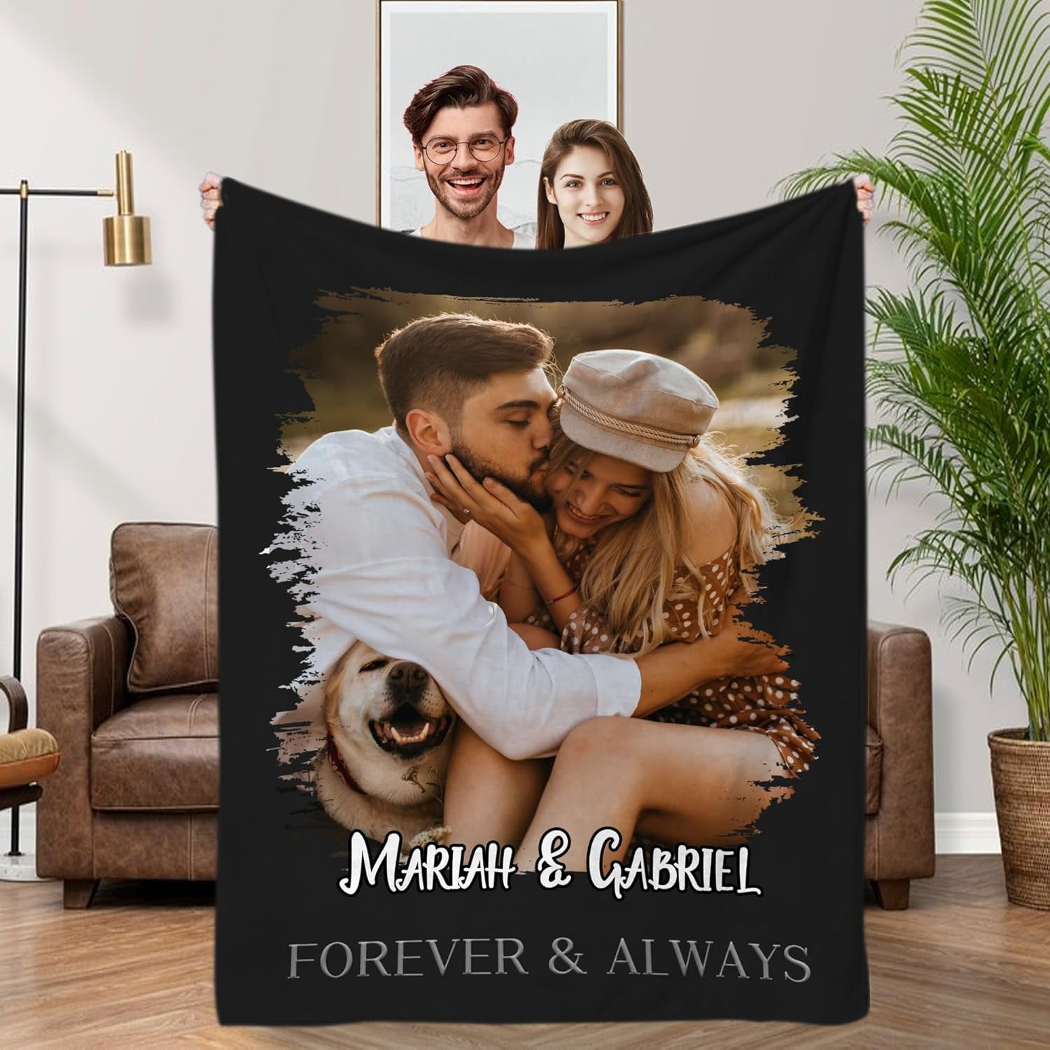Photo Blanket Couples Gift I Love You Personalized Picture Soft Cozy ...