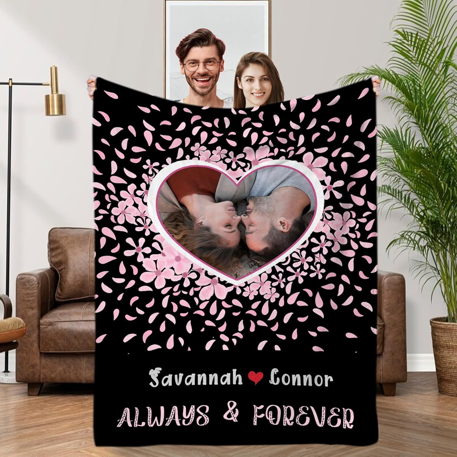 Photo Blanket Couples Gift I Love You Personalized Picture Soft Cozy ...