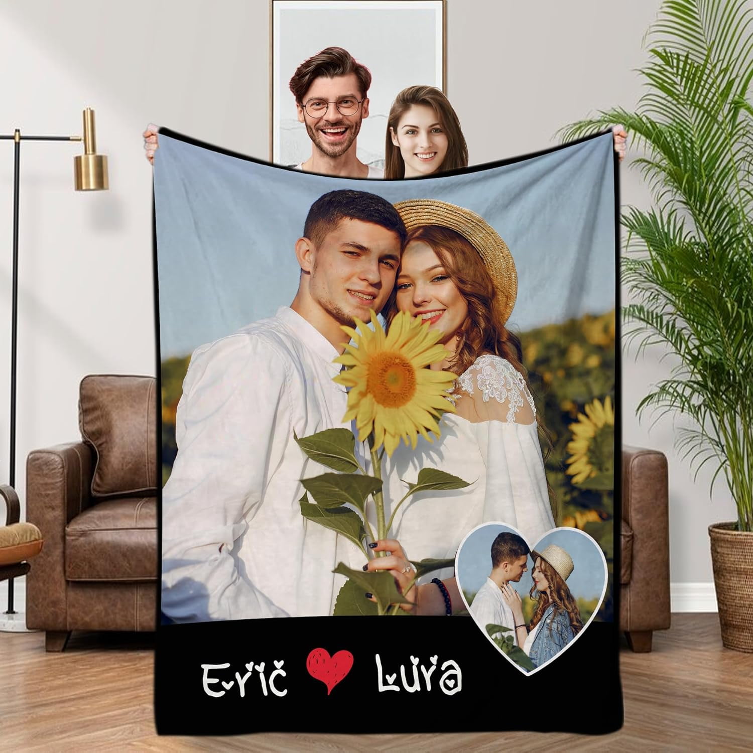 Photo Blanket Couples Gift I Love You Personalized Picture Soft Cozy ...