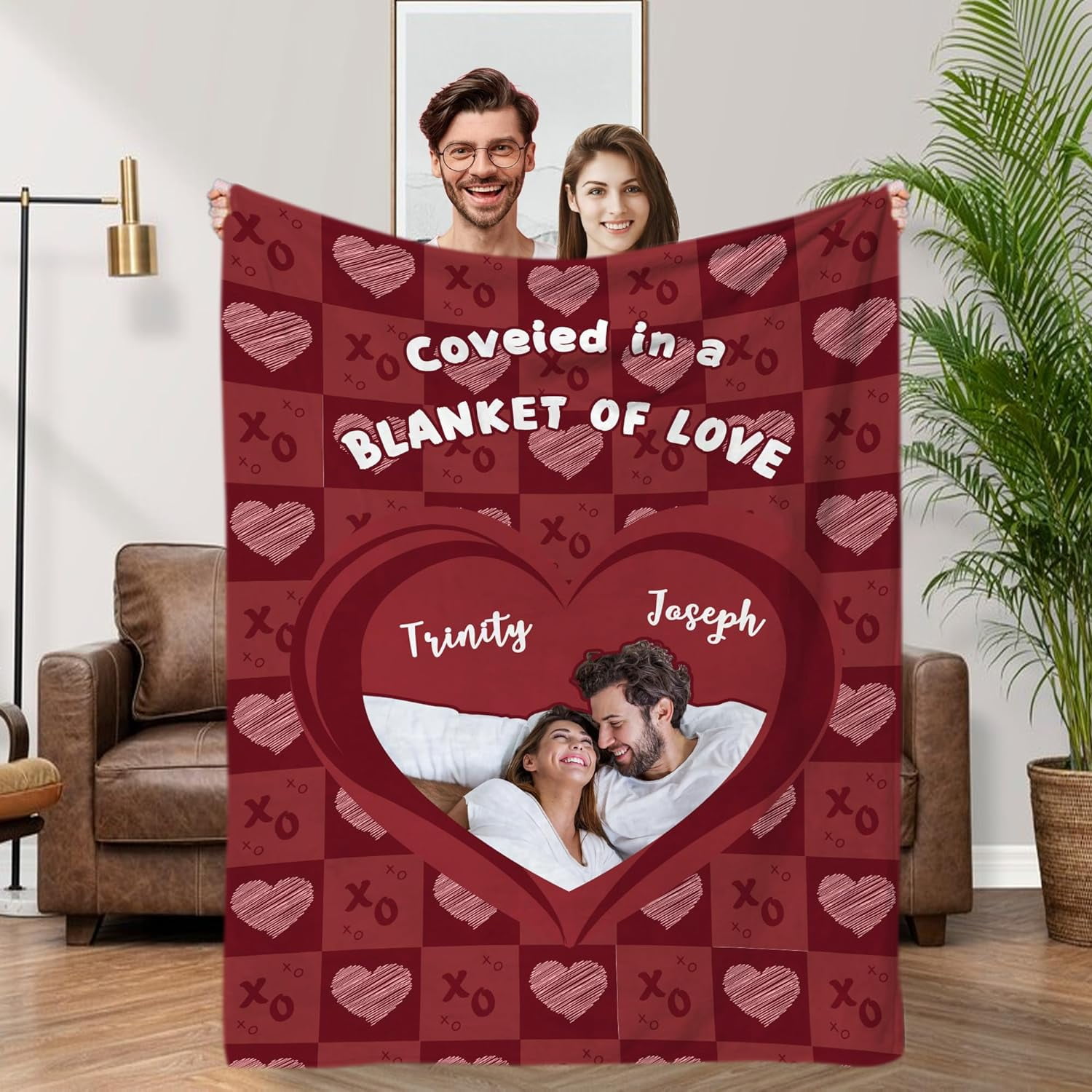 Photo Blanket Couples Gift I Love You Personalized Picture Soft Cozy ...