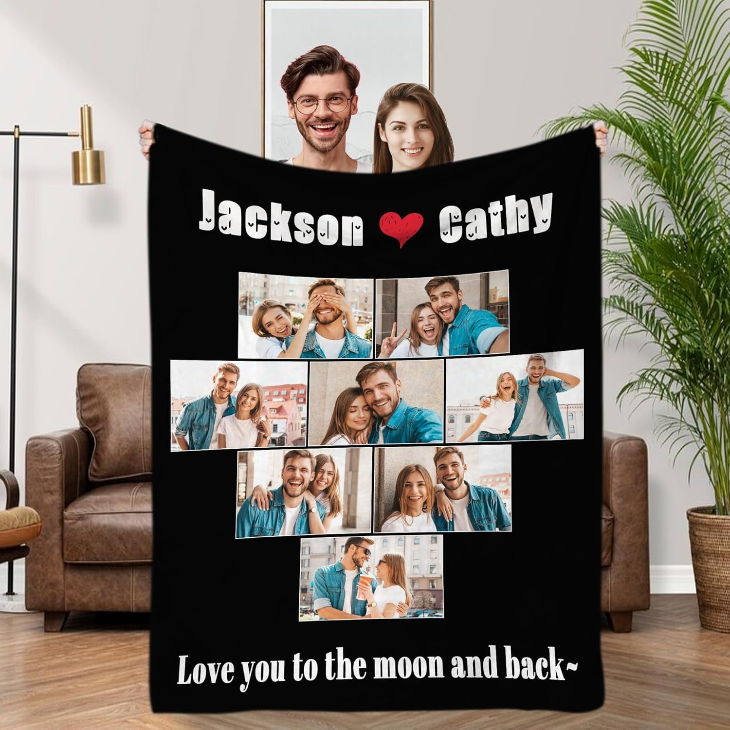 Photo Blanket Couples Gift I Love You Personalized Picture Soft Cozy ...
