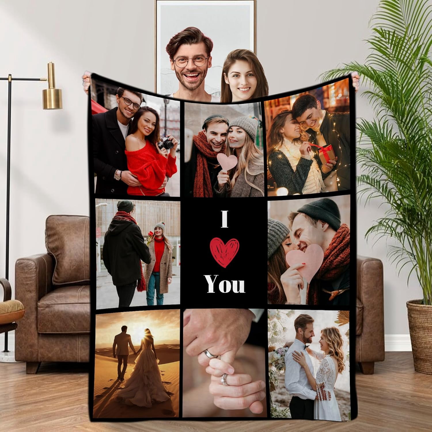 Photo Blanket Couples Gift I Love You Personalized Picture Soft Cozy ...