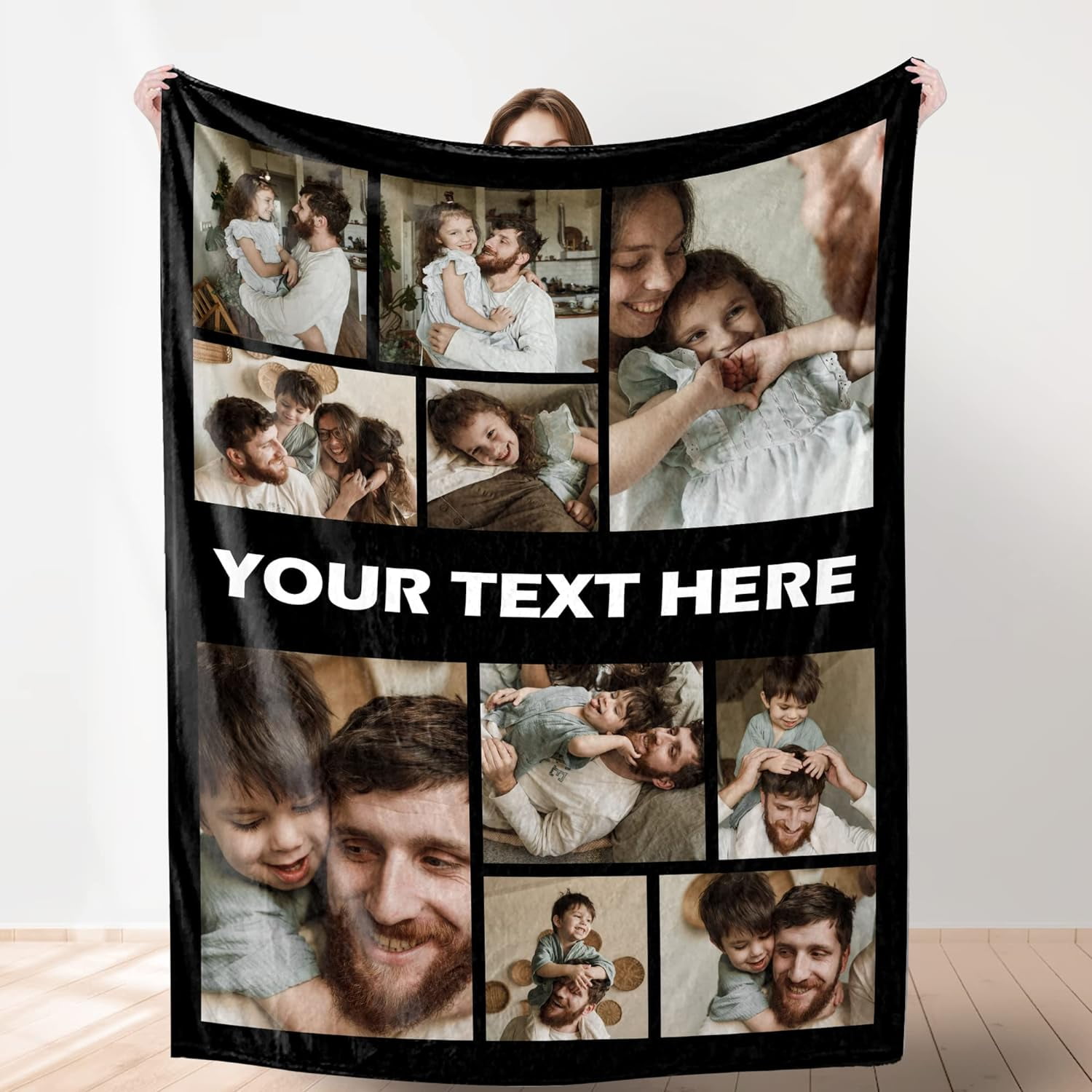 Photo Blanket Personalized Collage 10 Picture Blanket for Him Her Dad ...
