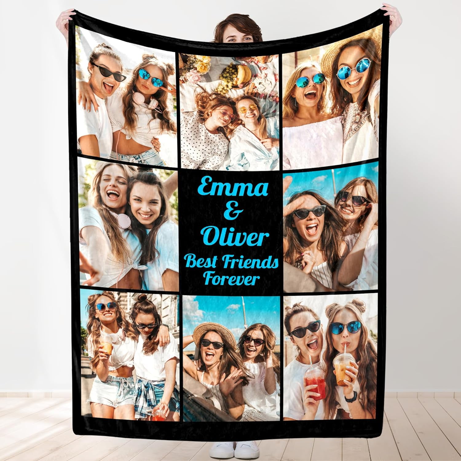 Photo Blanket Personalized Gifts with Photo Text, Made in USA, ized ...
