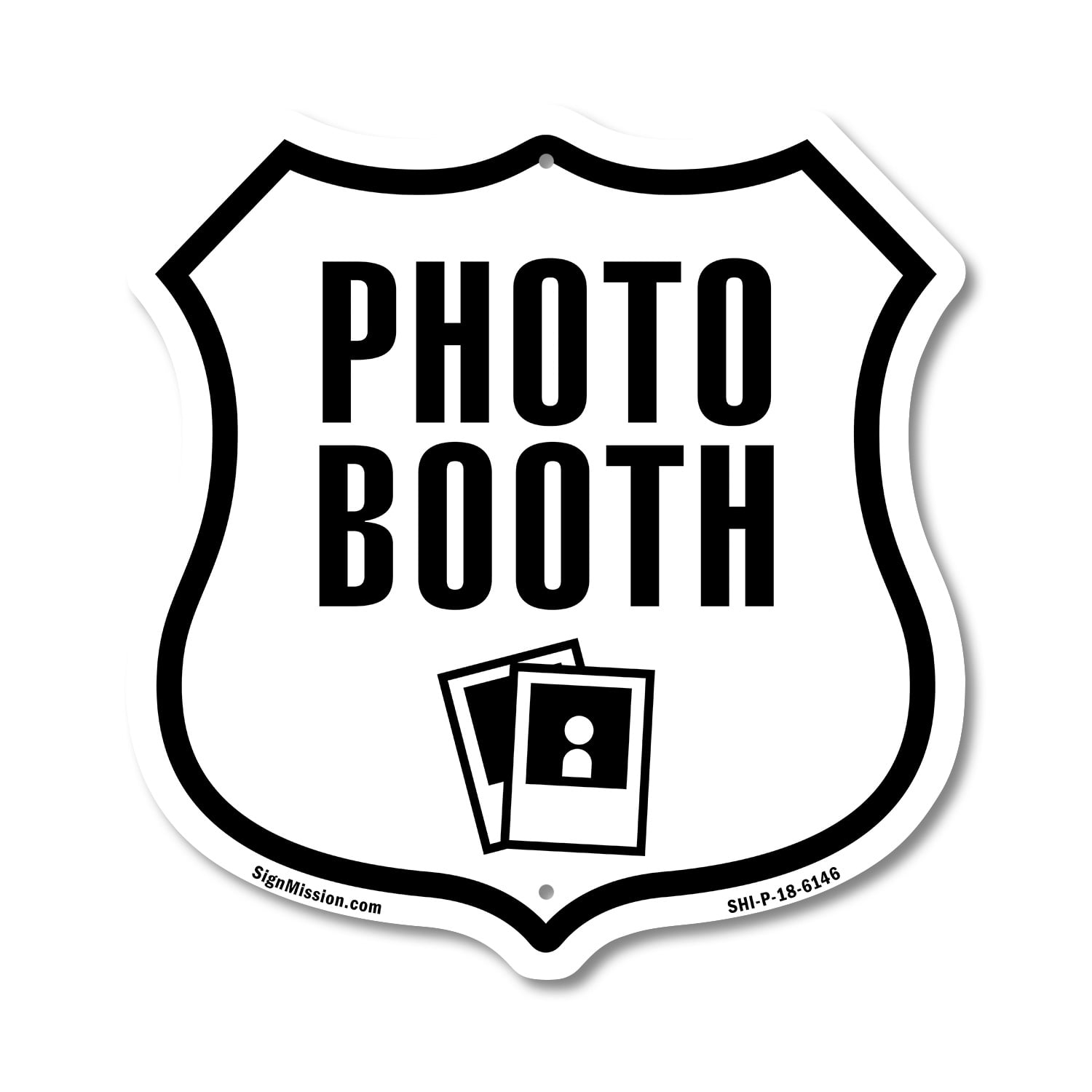 Photo Booth 12 inch X 12 inch Shield Shaped Commercial Grade Plastic ...