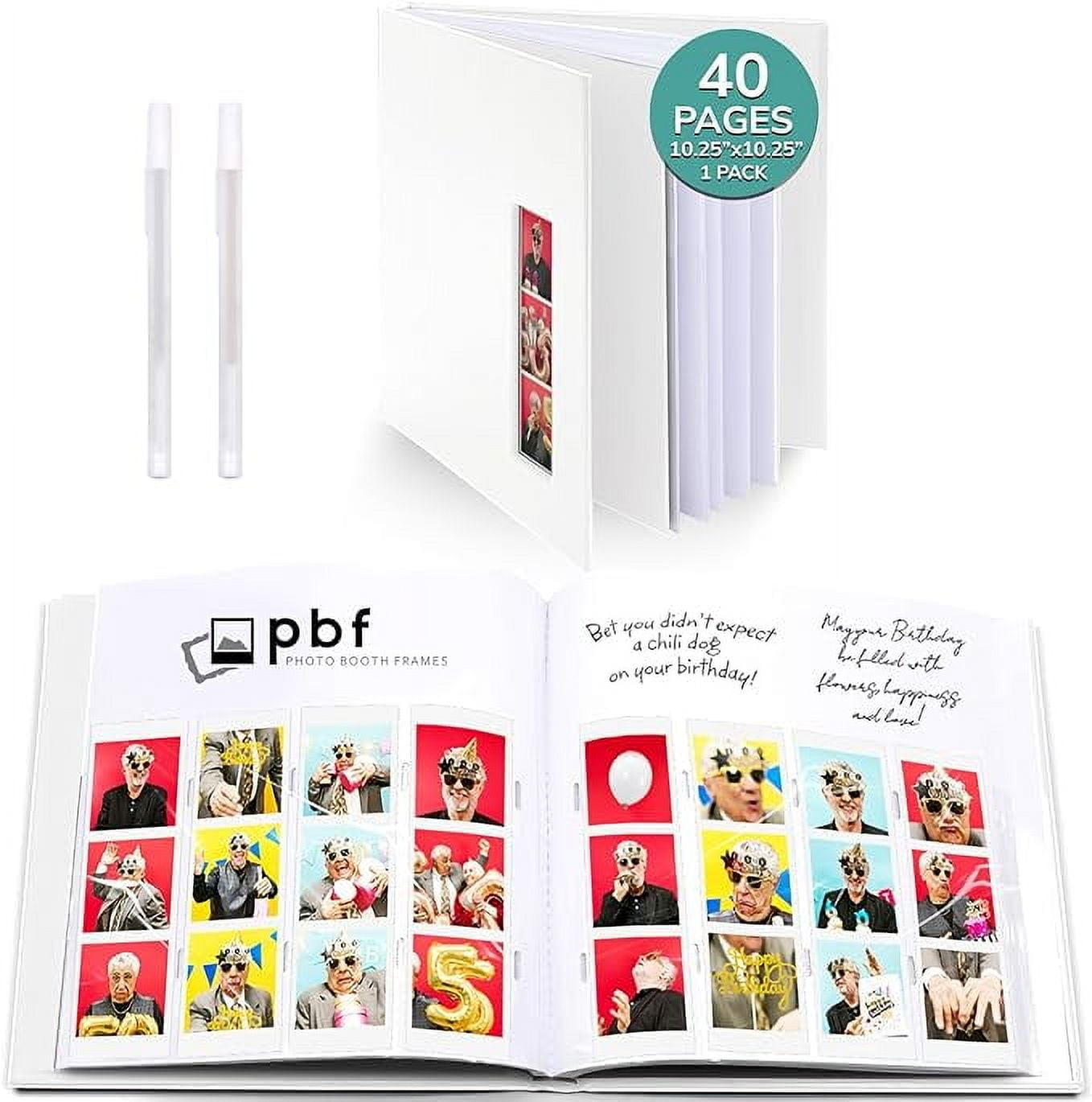 Photo Booth Frames Picture Memory Album, 2x6 in Inserts, 40 Pages ...