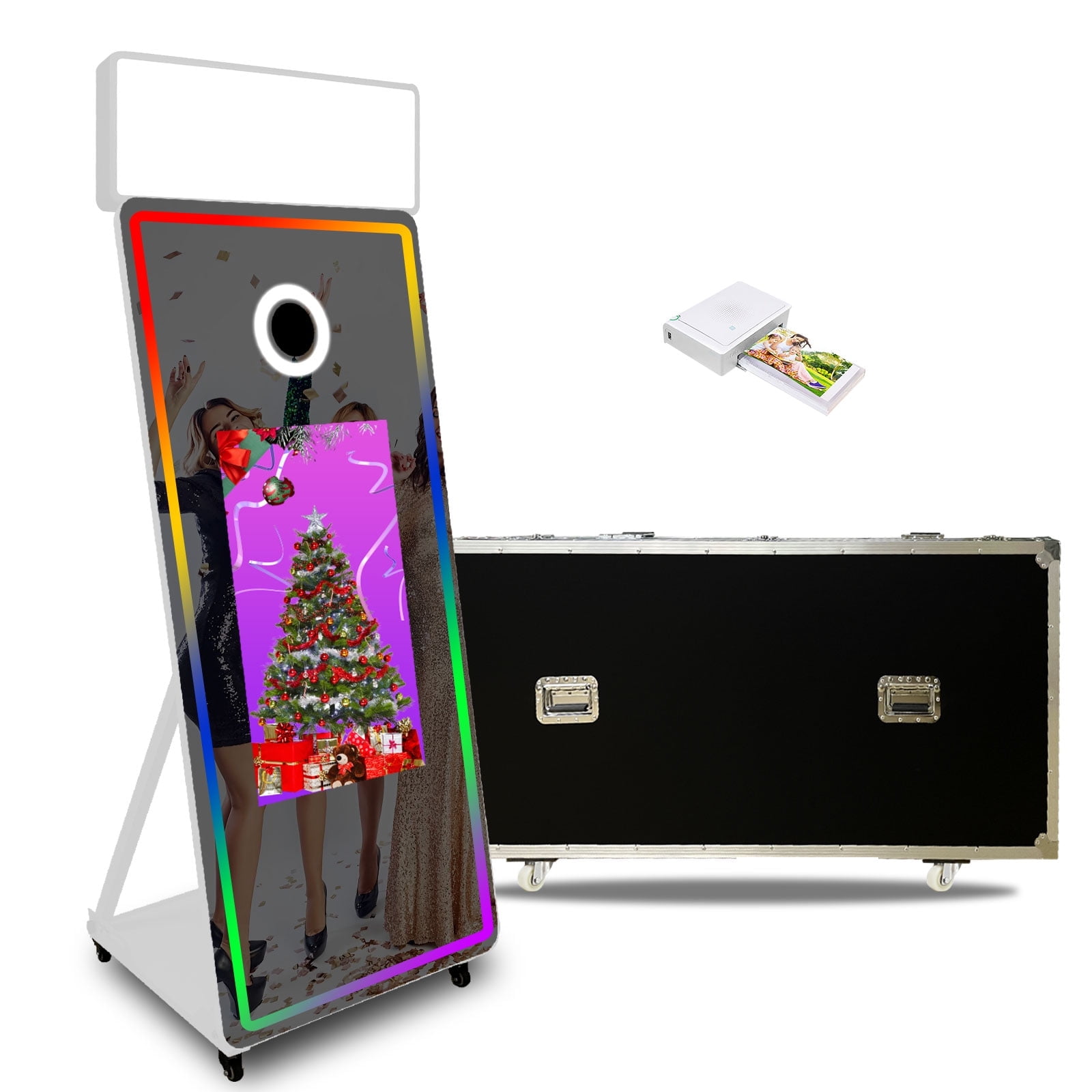 Photo Booth Machine Portable 65inch Mirror Magic Selfie Machine with ...