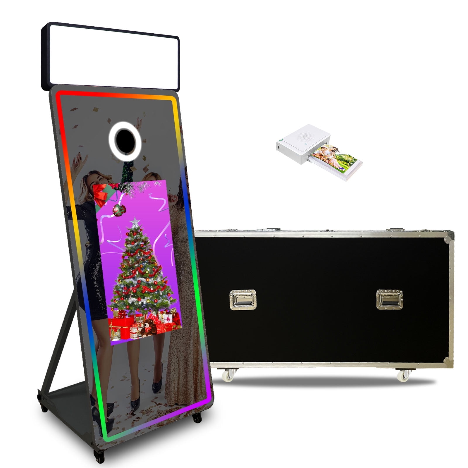 Photo Booth Machine Portable 65inch Mirror Magic Selfie Machine with ...