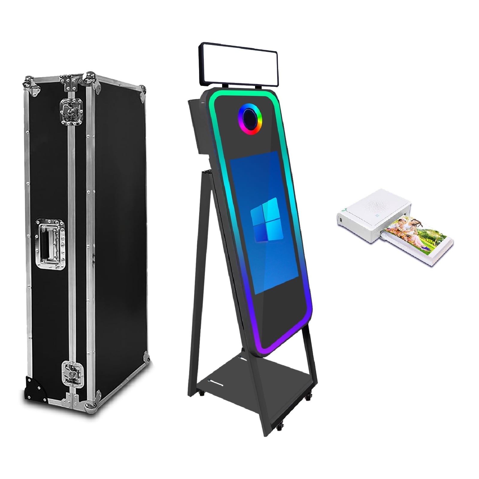 Photo Booth Machine Portable Mirror Magic Selfie Machine 21.5inch Touch ...
