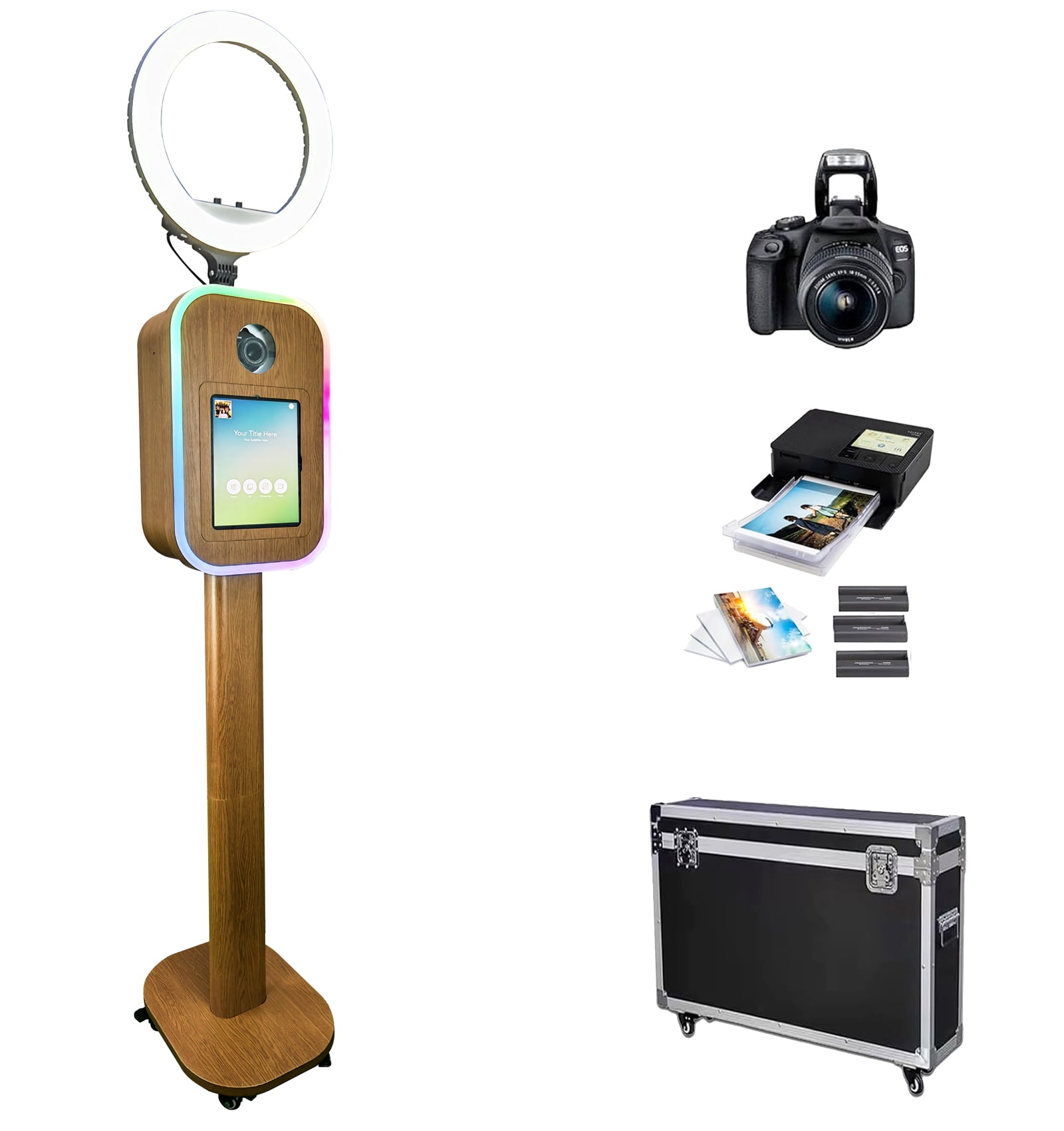 Photo Booth with Printer and Camera for Ipad 10.2'' 10.5'' 10.9" 11" 12 ...