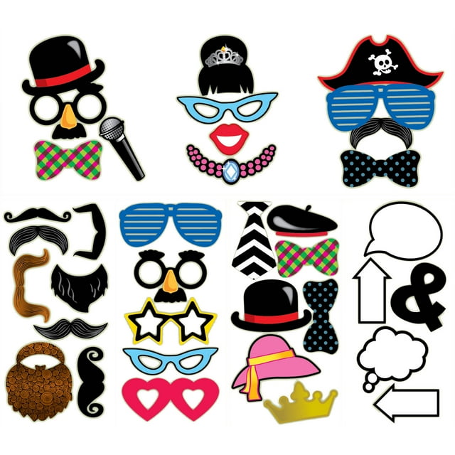 Photo Booth Props, Assorted 60pc - Walmart.com