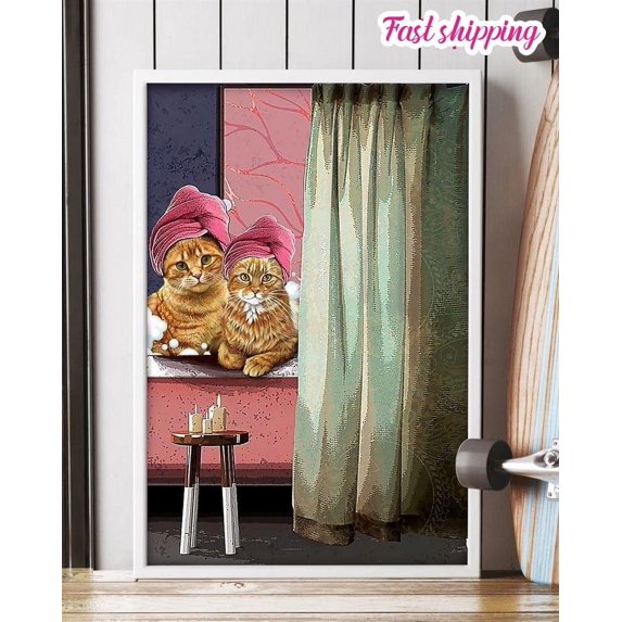 Photo Cat Lovers Tabby Cat Vintage Home Poster Wall Art Vertical 11 x ...