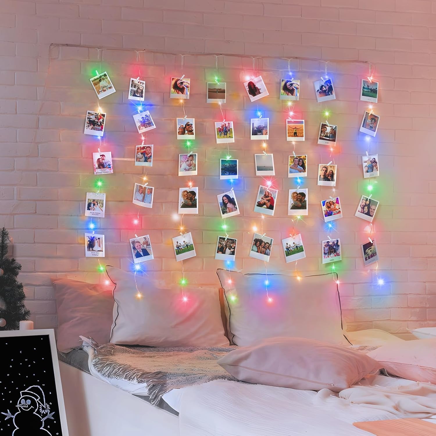 Photo Clips String Light 4.6ft x 5.0ft, 120 LED Fairy Lights Curtain ...