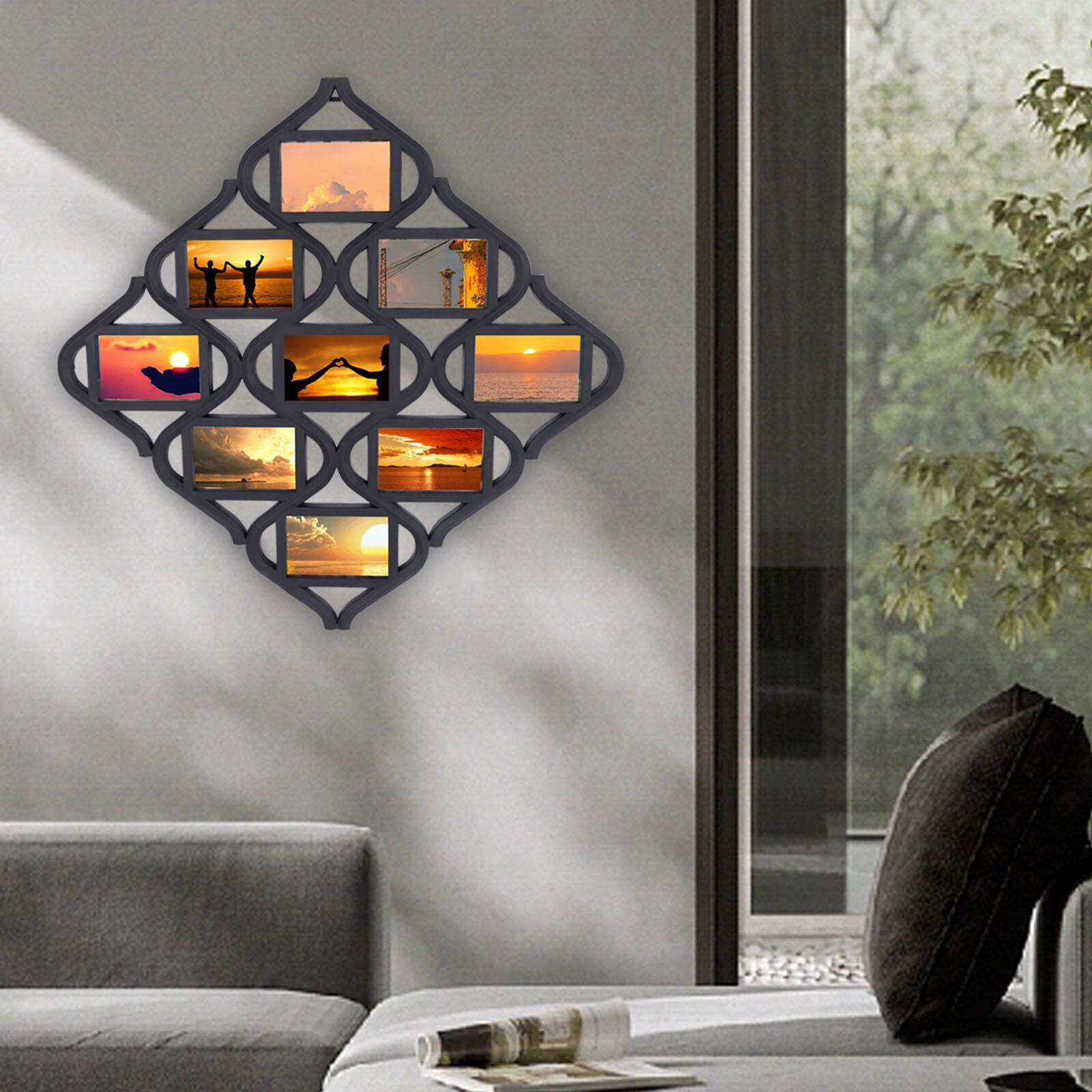 Photo Collage Frame for 9 Pictures Multi-Photo Collection Wall Decor ...