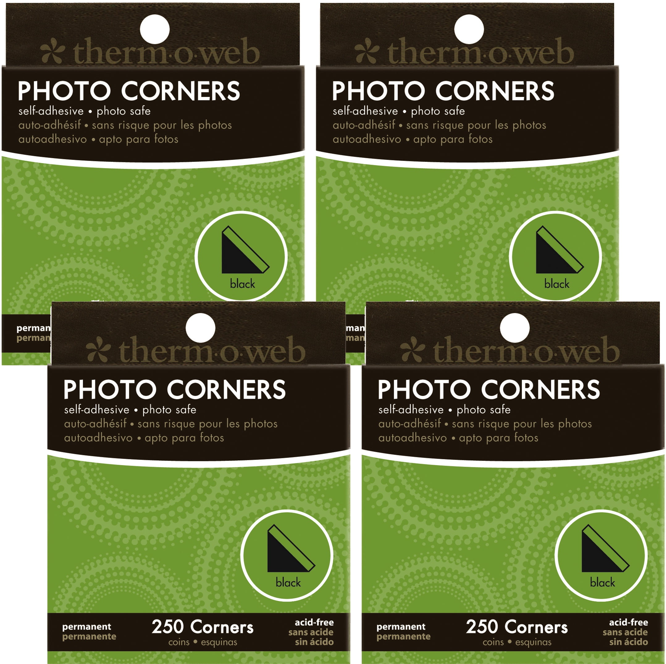 Photo Corners Boxed-Black 250 Count, Multipack Of 4 - Walmart.com