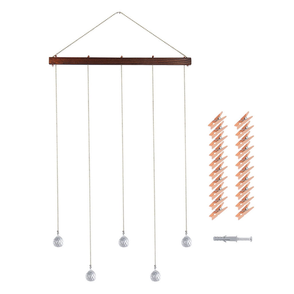 Photo Display Rack - DIY Wooden Frame with Metal Chains and Balls ...