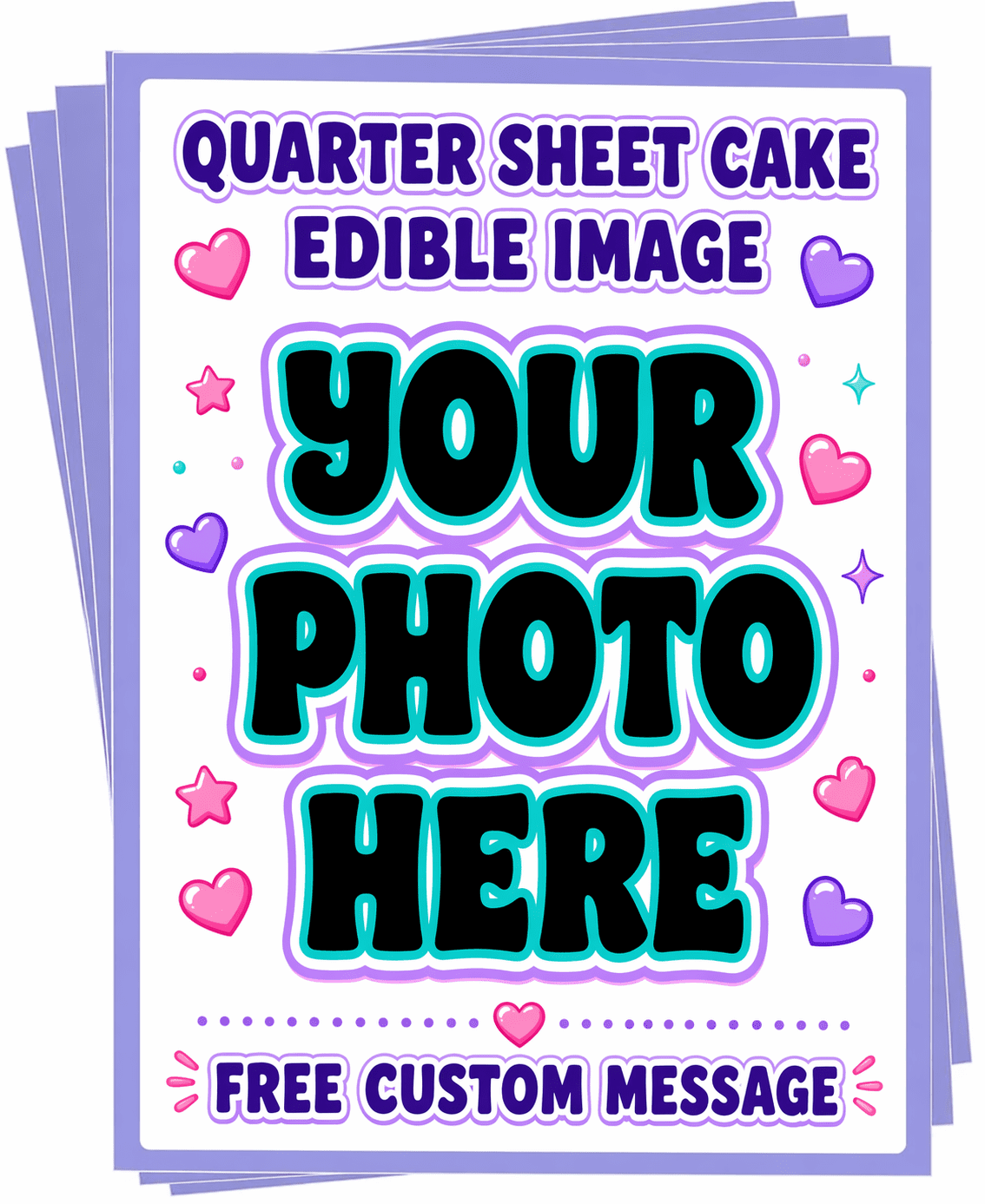 TNCT Create Your Own Photo Edible Image Cake Topper Quarter Sheet ...