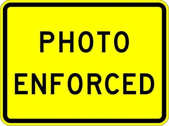 Photo Enforced (plaque) Sign Traffic Warning Signs Metal - Caution ...