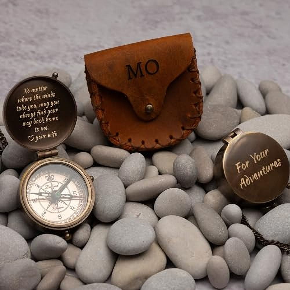 Photo Engraved Antique Brass Compass - Custom Working Compass Gift for ...
