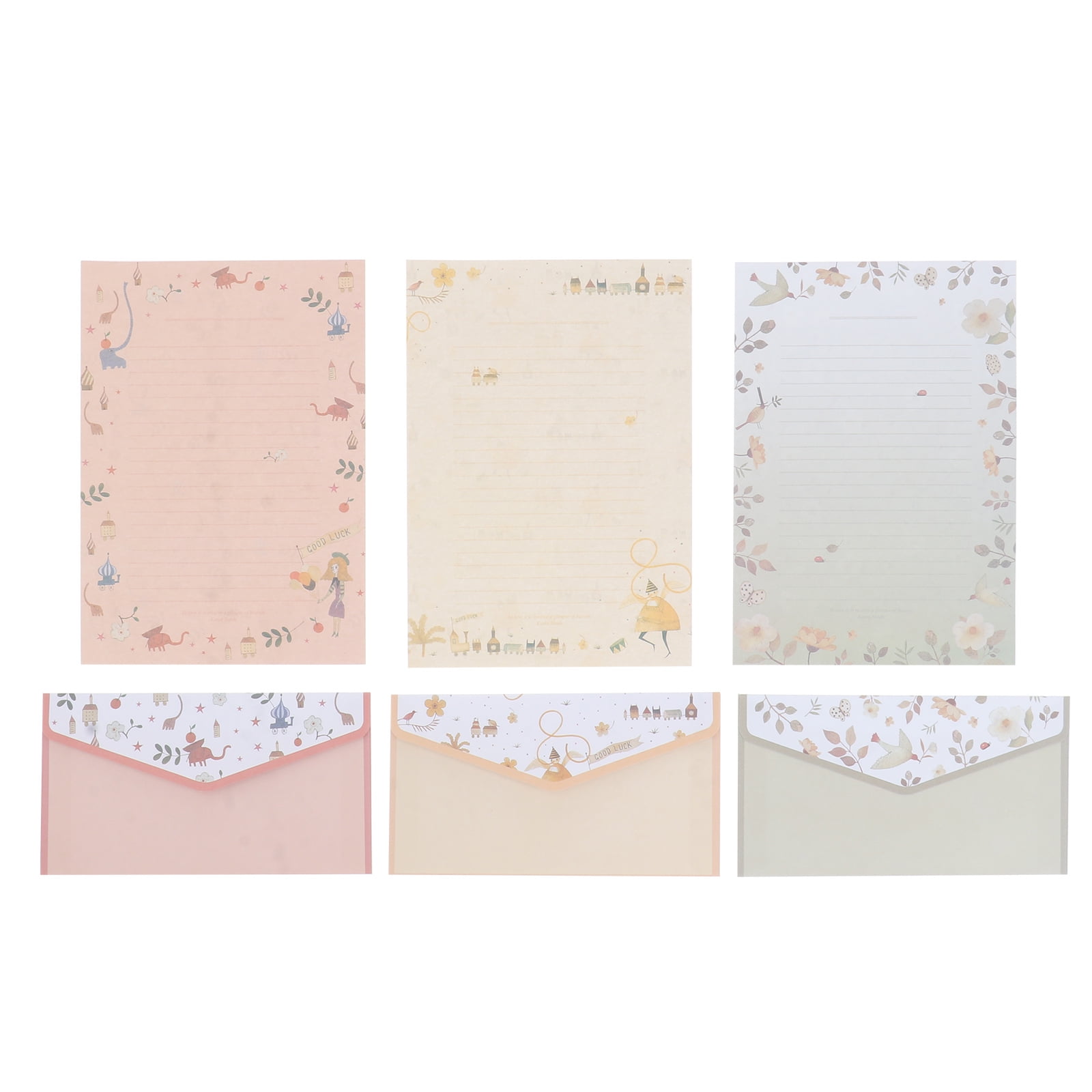 Photo Envelopes 5 Sets A5 Floral Stationery Paper & Envelopes for ...