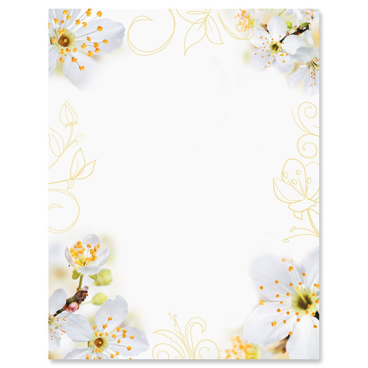 Photo Floral Letter Papers - Set of 25 spring stationery papers are 8 1 ...