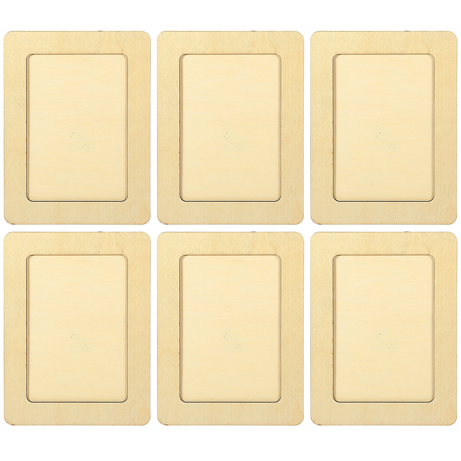 Photo Frame 6 Pcs DIY Wooden Mold Playset Kids Picture Frames Blank ...