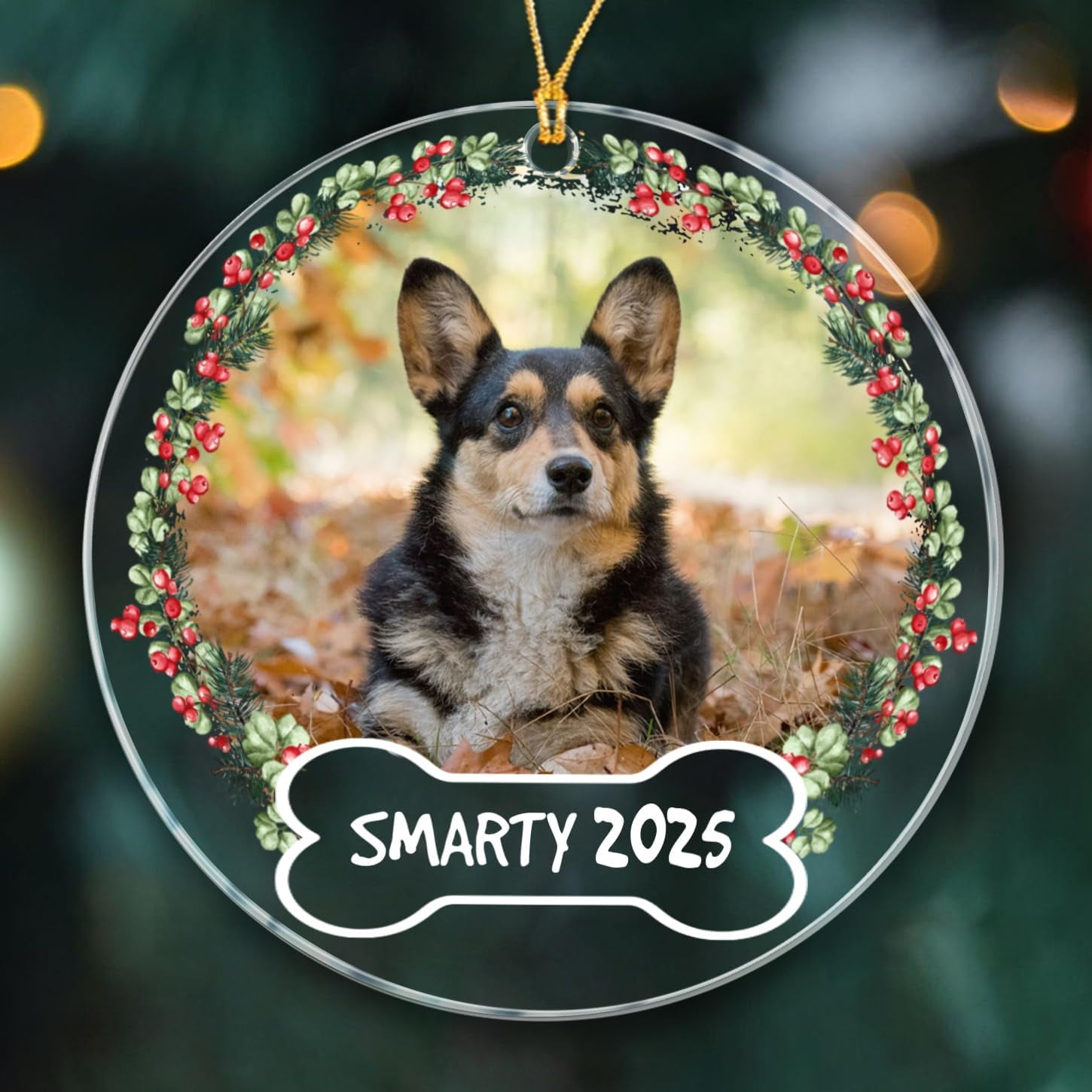 Photo Frame Dog Christmas Ornament, Add Picture Dog First Christmas ...