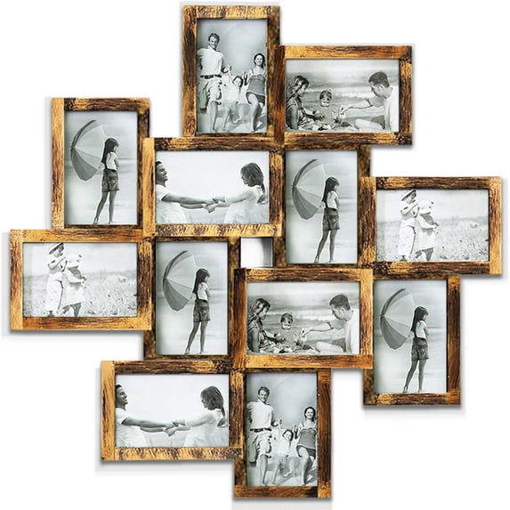 "Hello Laura Collage Photo Frame, 6"" x 4"", 12 Slots, Gold Edge, 24 ...