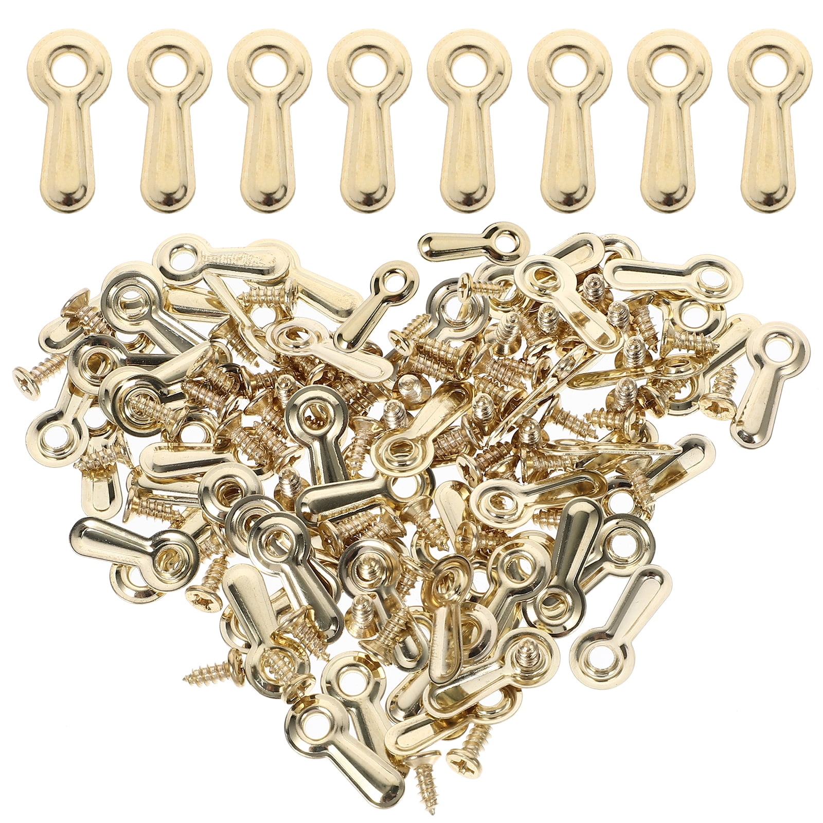 FENGGUIQU Compact Golden Metal Picture Frame Fasteners 100 Clips and ...
