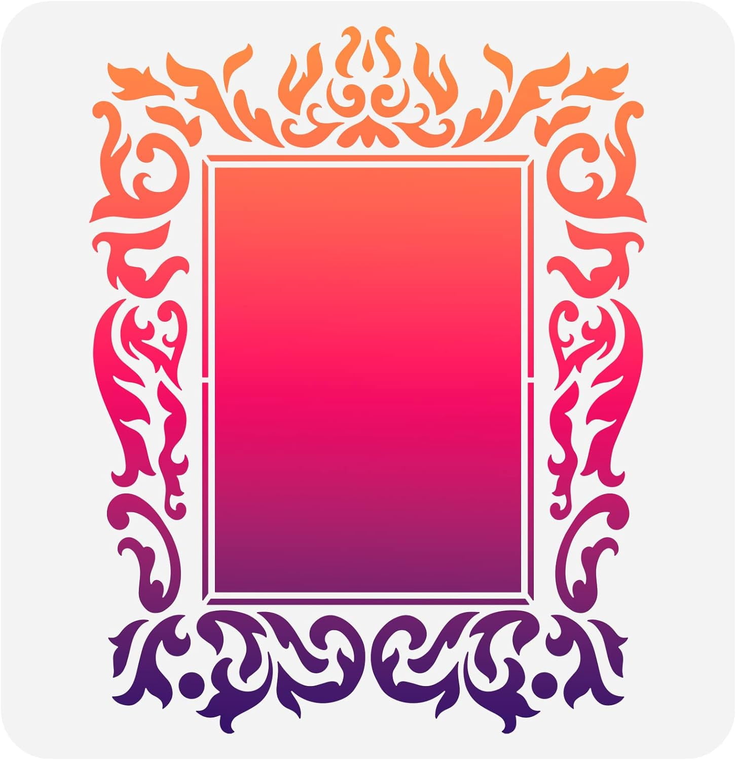 Photo Frame Stencil 11.8x11.8inch Square Painting Stencil Vintage ...