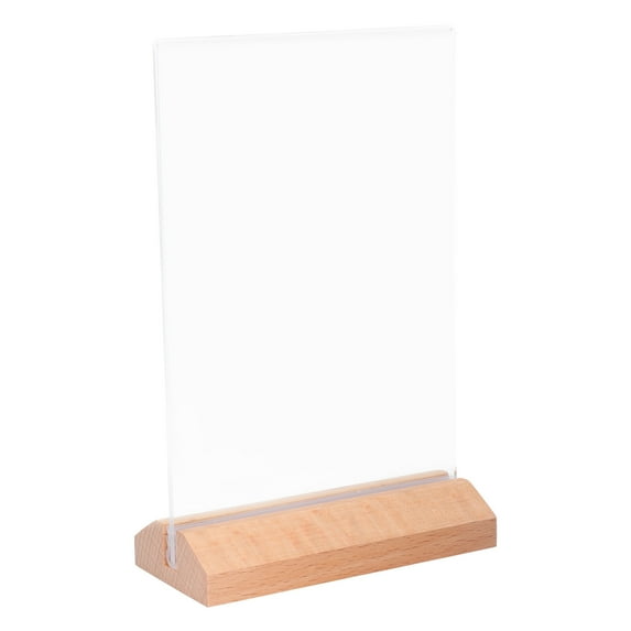 TABLZONE Yellow Wooden Acrylic Triangular Menu Holder, Stable and ...