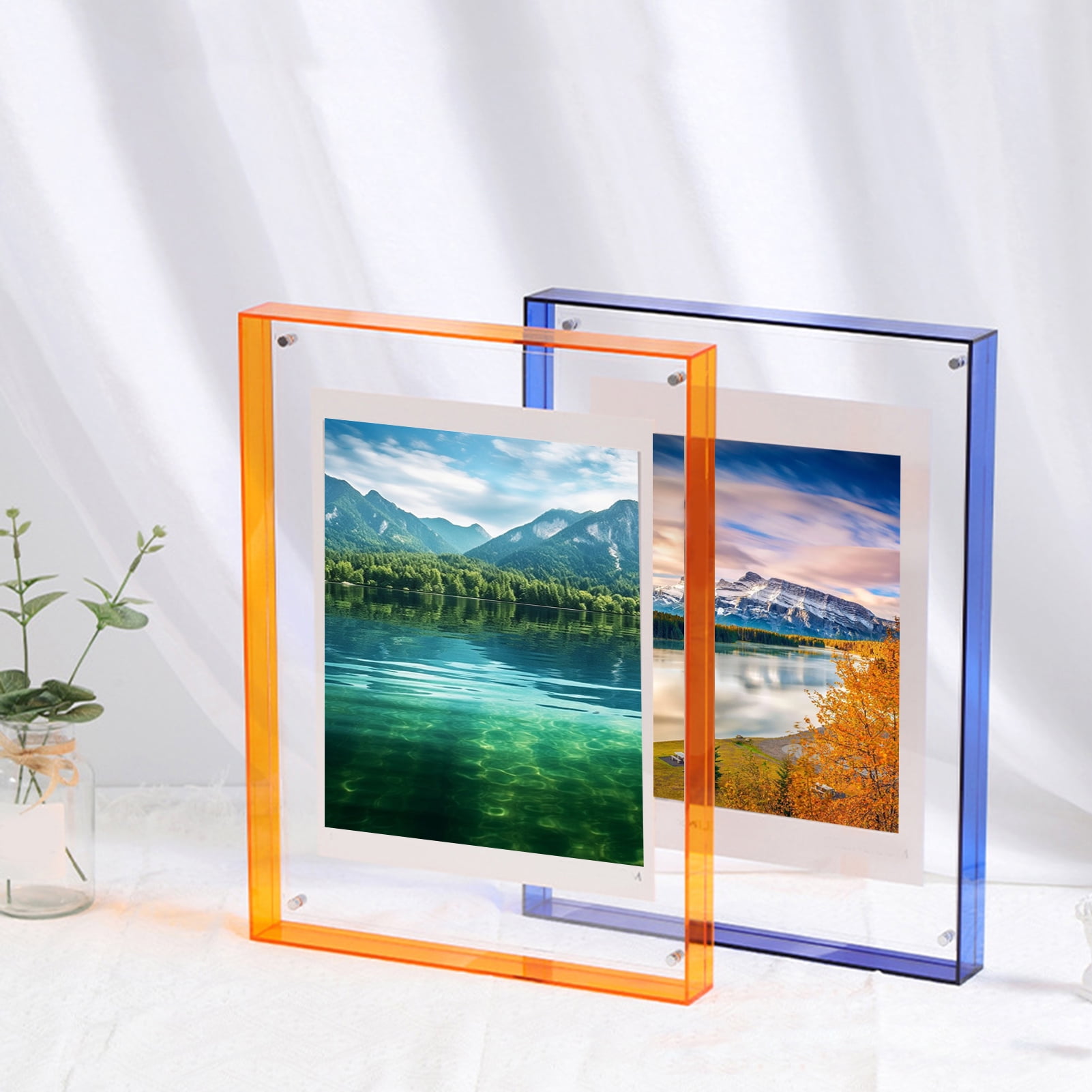 Photo Frame Vibrant Floating Acrylic Picture Frame Desk Wall Art Frame ...