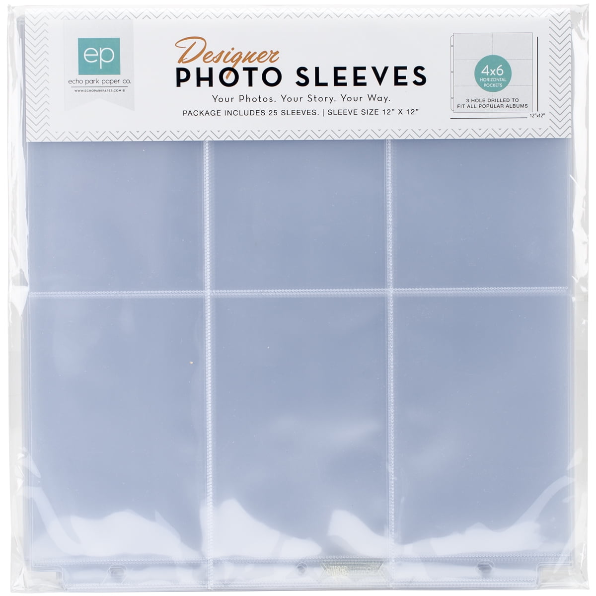 Photo Freedom Photo Sleeves Protectors 12X12 25/ -(6) 4X6 Horizontal ...