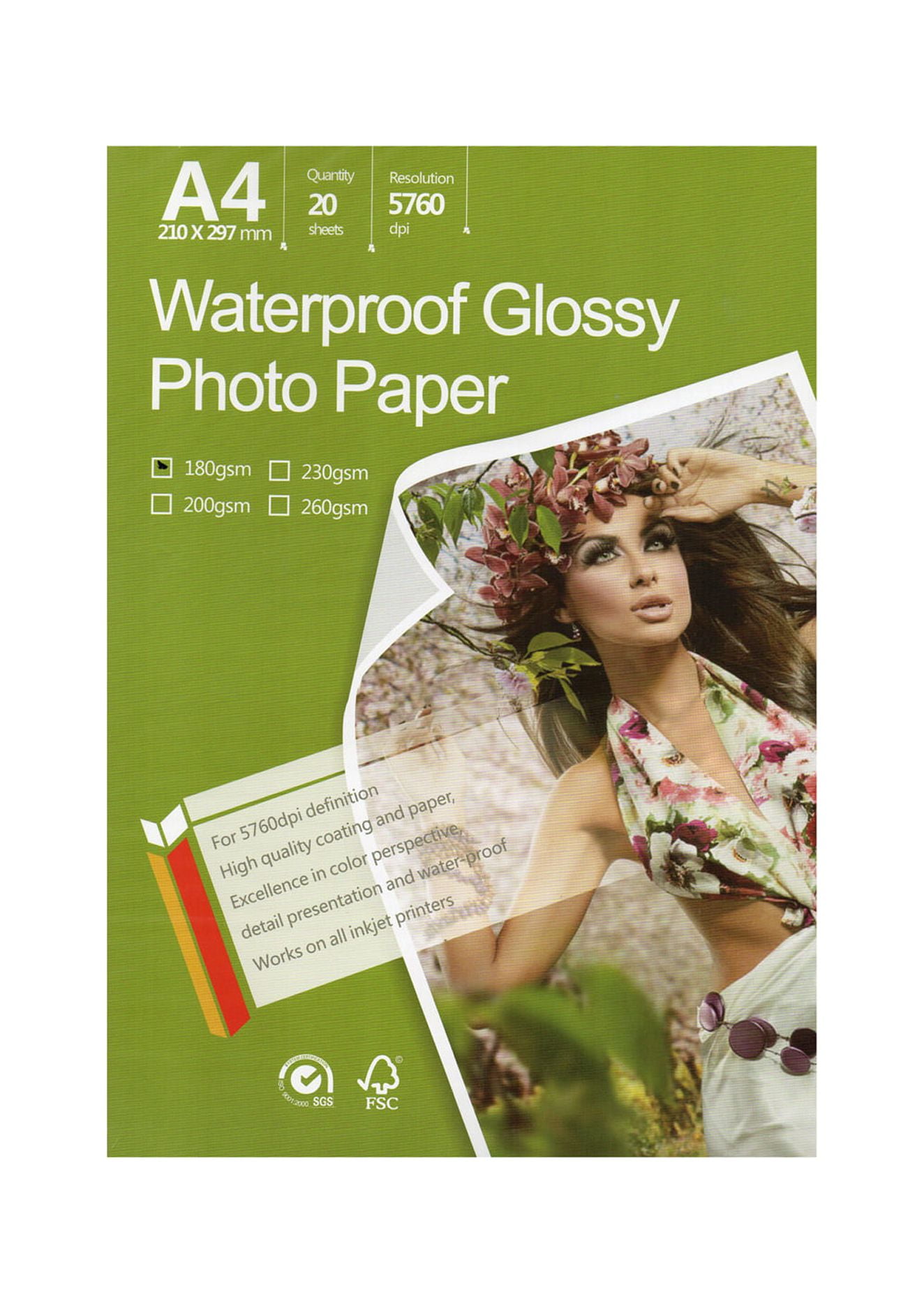 Premium Glossy Photo Paper A4 Size, Quick-Dry Printer Quality, 20 ...